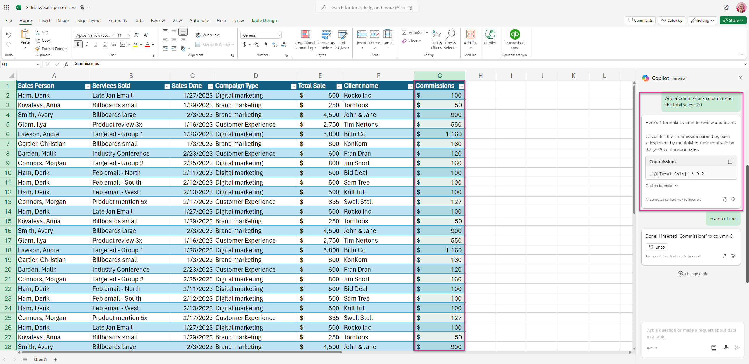 Using Microsoft Copilot in Excel
