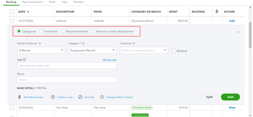 Xero and QuickBooks - Bank Coding Differences