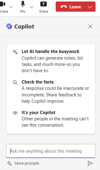 Using Copilot for Microsoft Teams Meetings