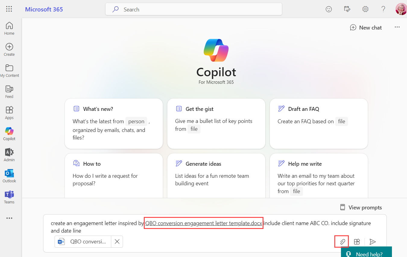 Copilot in Word: Create a Proposal